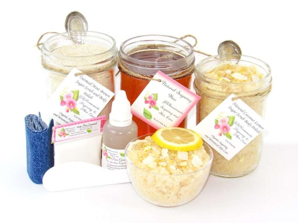 Natural Coconut Lemon Sugar Scrub Complete Sugaring Wax & Scrub Bundle ...